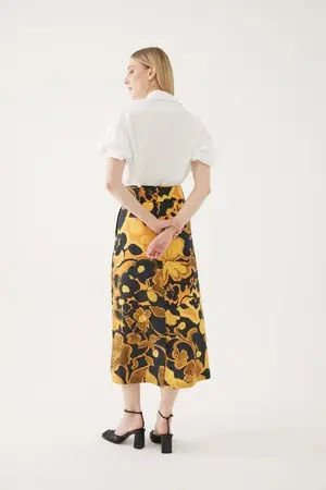EXQUISE Fish Print Embellished Shirt