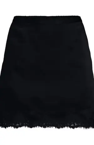 LANDS' END Creaseless Silky Lace Trim Skort - Black