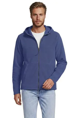 LANDS' END Anyweather Raindefense Full Zip Fleece Hoodie - Nightfall Blue