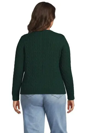 LANDS' END Drifter Cable Cardigan Sweater - Pine
