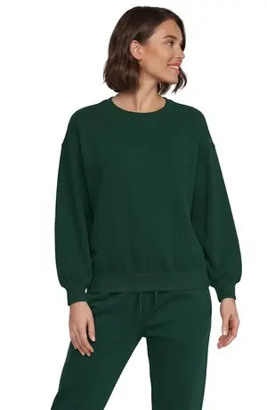 LANDS' END Serious Sweats Relaxed Long Sleeve Crew Neck Sweatshirt - Pine