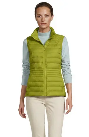 LANDS' END Wanderweight Packable Ultralight Down Vest - Chartreuse