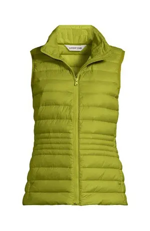 LANDS' END Wanderweight Packable Ultralight Down Vest - Chartreuse