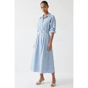 EXQUISE Bogie Raglan Sleeve Belted Midi Dress - Multi Color