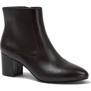 LANDS' END Essential Leather Block Heeled Boots - Coffee Bean