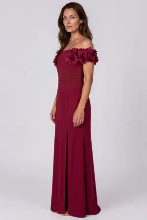 Rene Ruiz Collection Off The Shoulder Crepe Gown