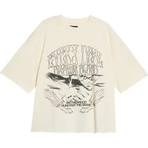 PACSUN Deal Cotton Graphic T-shirt - Beige