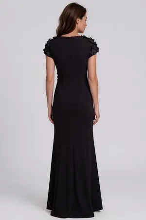 Rene Ruiz Collection High Neck Crepe Gown