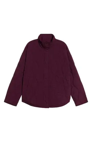 Beyond Yoga Roam Water Repellent Quilted Jacket - Cabernet