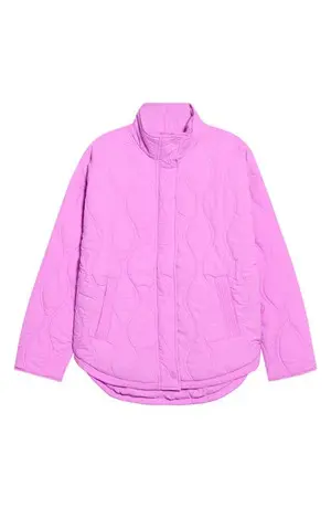 Beyond Yoga Roam Water Repellent Quilted Jacket - Electric Fuchsia