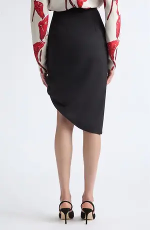 Carolina Herrera Asymmetrical Stretch Wool Skirt