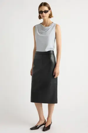 Modern Citizen Briony Back-slit Vegan Leather Skirt