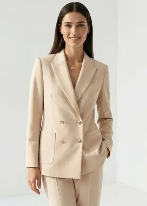 EXQUISE Double Breasted Regular Woven Blazer Jacket