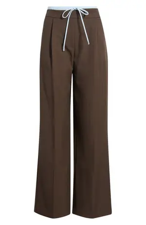 Deluc Tibi Contrast Detail Drawstring Pants - Chocolate