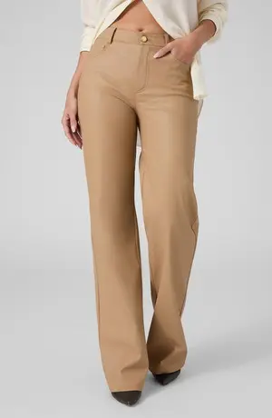 MARCIANO Cecilia Faux Leather Five Pocket Pants - Open Beige