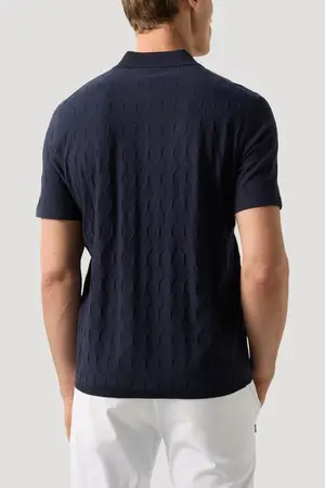 Bogner Maxim Knitted Polo Shirt - Navy Blue