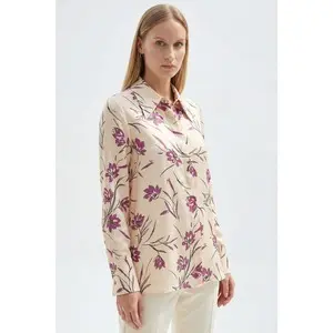 EXQUISE Floral Long Shirt - Multicolor