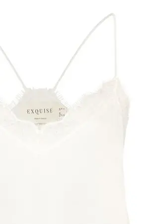 EXQUISE Strappy Lace Trim Viscose Blouse
