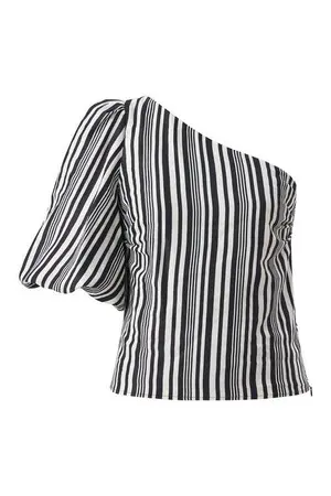 EXQUISE One Shoulder Striped Blouse - Original