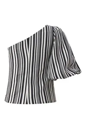 EXQUISE One Shoulder Striped Blouse - Original