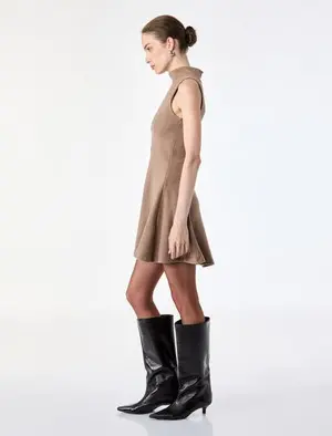 Koton High Neck Flared Mini Dress