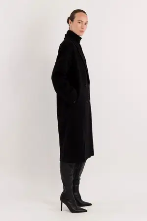 OROLAY Maxi Classic Wool Coat - Black