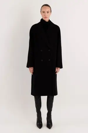 OROLAY Maxi Classic Wool Coat - Black