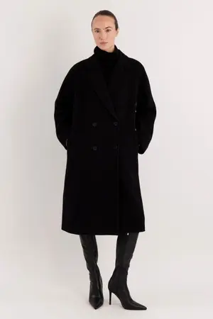 OROLAY Maxi Classic Wool Coat - Black