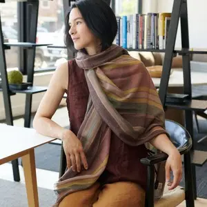 STUDIO VARIOUSLY Barque Modern Artisan Striped Soft Merino Handwoven Scarf