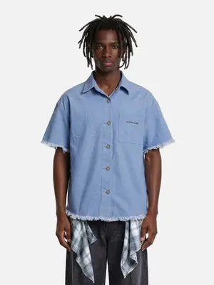 AELFRIC EDEN Denim Layered Short Sleeve Shirt