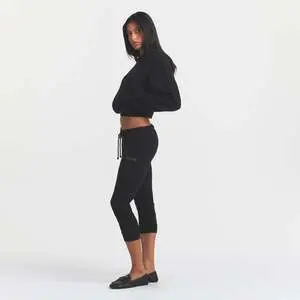 SKIMS Legging With Embossed Logo | Black | | Cotton Fleece