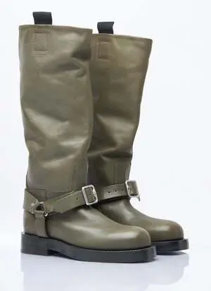 Burberry Leather Saddle High Boots
