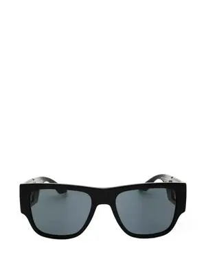 Versace Greca Rectangle-frame Sunglasses - Black