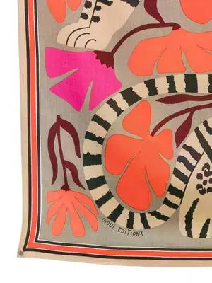 INOUI EDITIONS Animal-print Floral Scarf