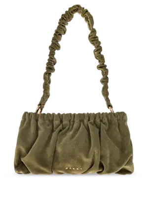 Marni Suede Shoulder Bag With Gathered Detailing