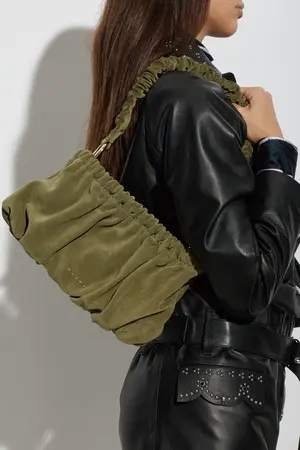 Marni Suede Shoulder Bag With Gathered Detailing
