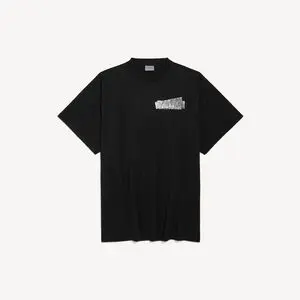Balenciaga Silver Tape Back Oversized T-shirt - Black