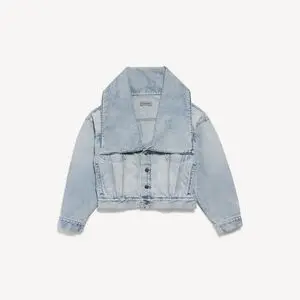 Balenciaga Standing Collar Boxy Jacket - Blue