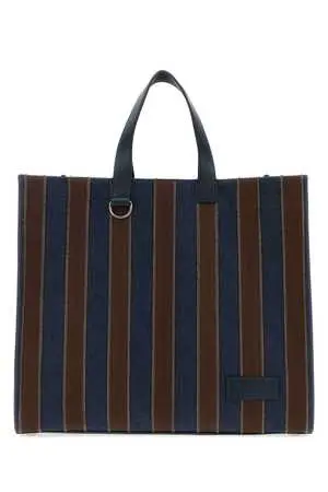 Fendi Embroidered Denim Pequin Shopping Bag - Multicolor