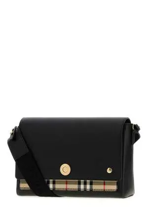 Burberry Leather Note Crossbody Bag - Black