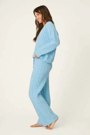 PJ Salvage Cozy Chenille Cable Knit V-neck Lounge Pajama Set