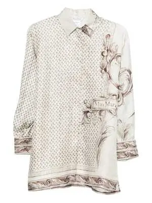 Max Mara Printed Silk Twill Shirt - Multicolor