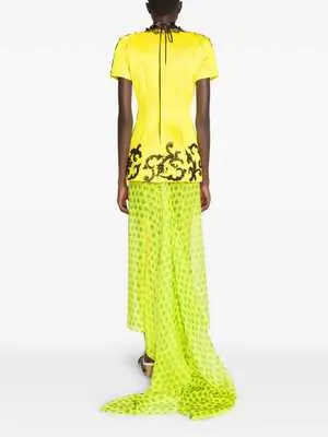 Dries Van Noten Long Silk Skirt With A Decorative Pattern