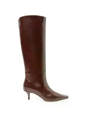 Peserico Embellished Pointed-toe Knee-high Heeled Boots - Brown
