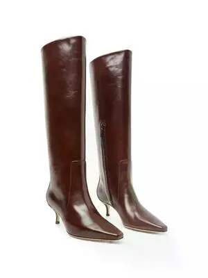 Peserico Embellished Pointed-toe Knee-high Heeled Boots