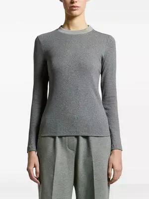 Peserico Ribbed-knit Long-sleeve T-shirt - Grey