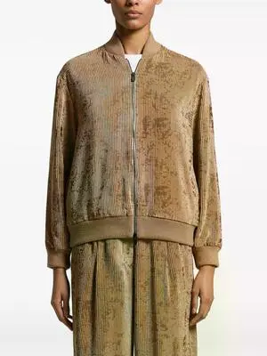 Peserico Plissé-effect Bomber Jacket - Neutrals
