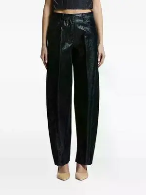 Peserico Metallic-effect Pleated Trousers - Blue
