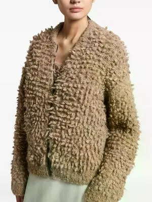 Peserico Bouclé-knit Zip-up Cardigan
