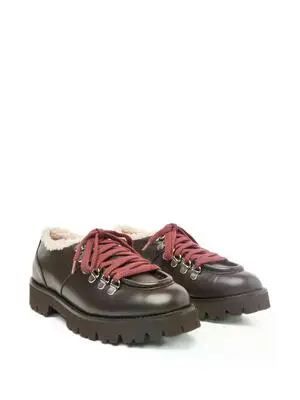 Peserico Shearling-trim Lug-sole Lace-up Shoes